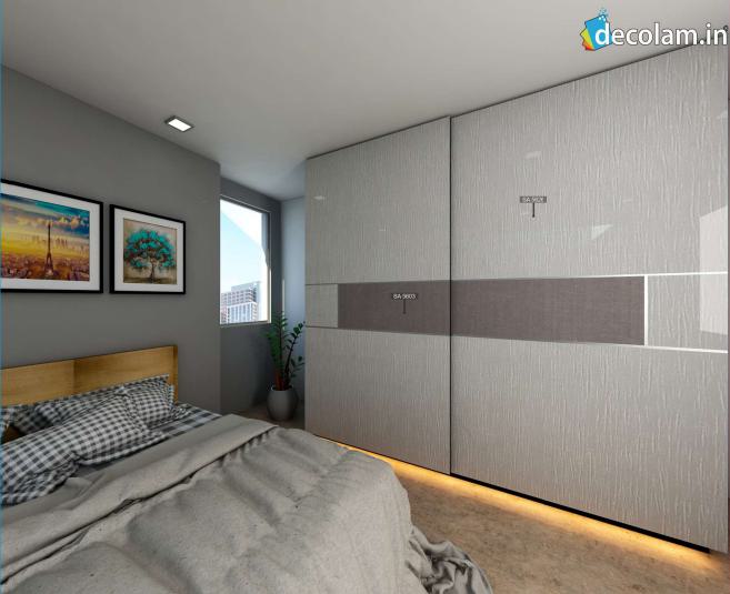 Decolam Brown Brush 8x4 ft High Gloss marble & stone laminates Brown S ...